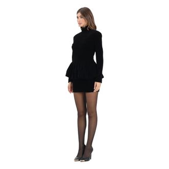 TPN Tpn, Femme, Robes, Noir, Taille: 38 FR Aspen Velvet Short Dress