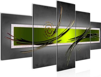 Runa Art Bild Wohnzimmer Schlafzimmer Abstrakt 5 Teilig Grau Grün Schwarz Wandbilder auf Vlies Leinwand 102553b
