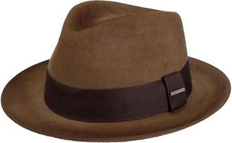 Stetson Chapeau en Laine Lenberg Fedora Homme - de Feutre Automne-Hiver Automne Hiver - 59 cm Marron