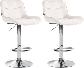Clp 2er Set Barhocker Vonore Samt creme chrom
