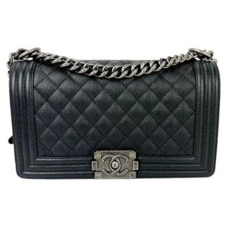 Chanel Sac bandouli&egrave;re Boy Flap moyen mod&egrave;le Pre-owned - Femme - Pre-owned - Noir - Taille: ONE Size