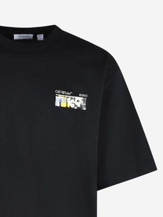 Off-white Mens Cotton T-Shirt Industrial Arrow Black T-Shirts And Polos