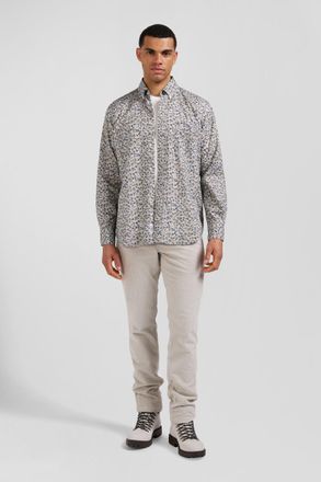 Eden Park Chemise En Coton &Agrave; Microimprim&eacute; Vert Coupe Regular