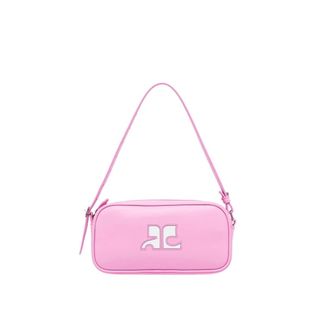 Courr&egrave;ges Italienische Leder Baguette Tasche - - Bags - Damen - Rosa - ONE SIZE
