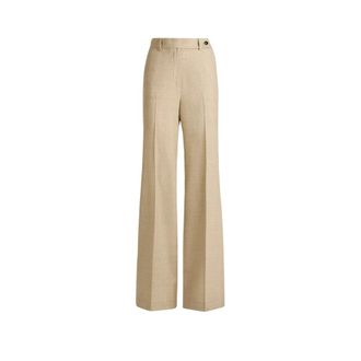 Kiton High-Waist Glencheck Palazzo Hose - - Trousers - Damen - Beige - XS