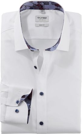 Olymp Herren Oberhemd Langarm Level Five,Uni,Level 5,21 New York Kent-2,Weiss 00,46