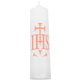 Valiclud Katholische Heilige Kerze aus Sojawachs Weiße Sakramentskerze mit Samtprägung Dekorative Gebetskerze für Taufen und Sakrale Zeremonien