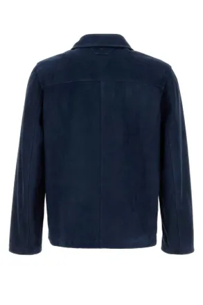 Santoro London Suede Jacket - Navy