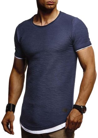 LEIF NELSON T-Shirt Herren Sommer Rundhals-Ausschnitt (Blau, Größe S), Regular Fit Herren-T-Shirt 100% Baumwolle, Casual Basic Männer T-Shirt Kurzarm