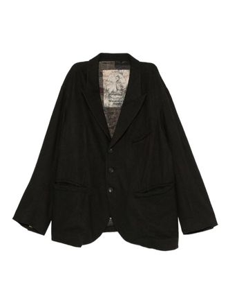 Ziggy Chen blazer en laine vierge mélangée - Noir