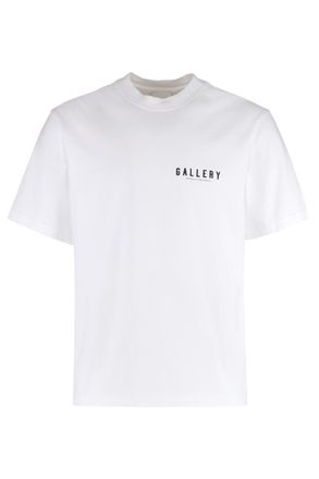 A Gold E Logo-Print Cotton Crew-Neck T-Shirt - White