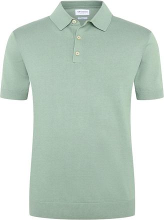 Tom Rusborg Unifarbenes Poloshirt aus Baumwolle mit gerippten B&uuml;ndchen in