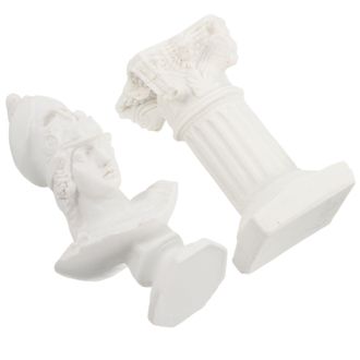 Hemobllo Zarte Harzfigur R&ouml;mische S&auml;ule mit Athena B&uuml;ste Kleiner Skulptur Tischdekoration Wohnkultur Kunstharz
