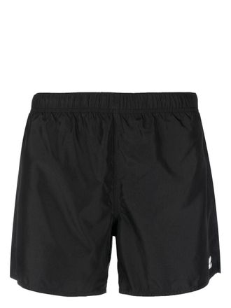 Courr&egrave;ges Badeshorts mit Logo-Patch - Schwarz