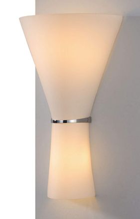 Lampenlux LED Wandlampe Alan Effektlampe Glas Up Down Wei&szlig; Chrom Badleuchte Deko