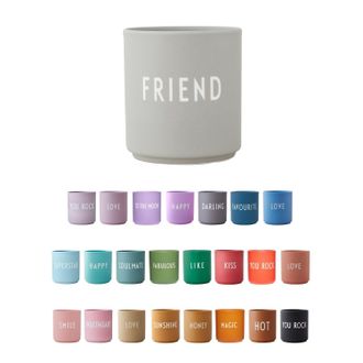 DESIGN LETTERS Lieblingsbecher Grau FRIEND Tasse | Kaffeebecher Porzellan | Dekorativ Kaffeetassen | Personalisierte Geschenke f&uuml;r Freundin, Hochzeitsgeschenk | Tass