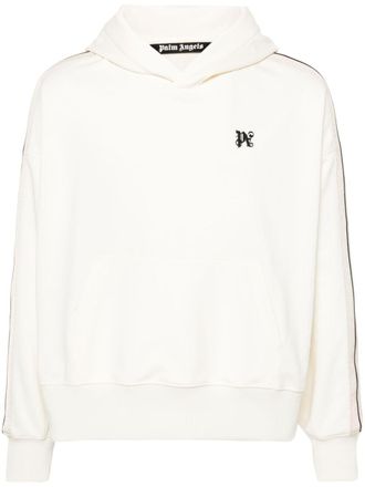 Palm Angels Sport-Hoodie mit Monogramm-Stickerei - Weiß