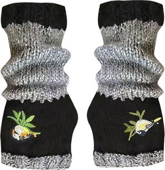 Generico Gants sans doigts pour femmes | Moufles en Maglina avec broderie &agrave; motif de gants dhiver brod&eacute;s sans doigts | Pour lhiver froid, le travail, la saisie