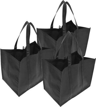 Soimiss 3pi&egrave;ces Grand Cabas R&eacute;utilisable &agrave; Fond Plat Avec Poign&eacute;es Pliable Et Facile &agrave; Transporter Pour Rangement Et Courses