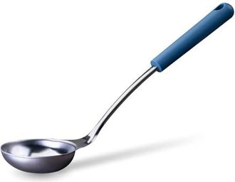 Fackelmann Fackelmann Schöpflöffel Essential aus Edelstahl mit dunkelblauem Griff - Perfekt zum Servieren von Suppen und Eintöpfen, Spülmaschinengeeignet