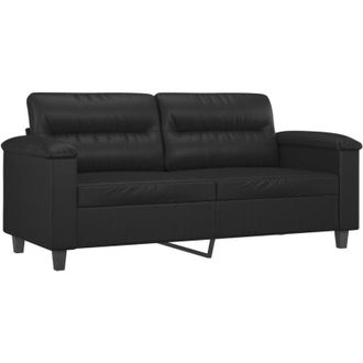 vidaXL 2-Sitzer-Sofa Schwarz 140 cm Kunstleder - Vidaxl