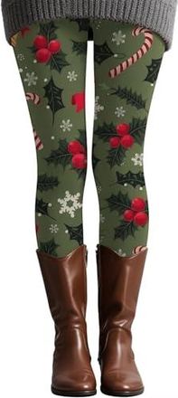 Generic Pantalon de pyjama de No&euml;l pour femme - Imprim&eacute; P&egrave;re No&euml;l - Taille &eacute;lastique - Doux et confortable - Longueur cheville - Legging de No&euml;l anti-cellulit