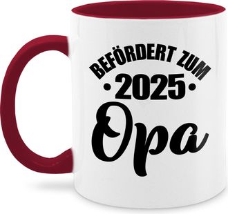 Shirtracer Tasse Tassen 325ml - Gro&szlig;vater - Bef&ouml;rdert zum Opa 2025 I Schwangerschaftsverk&uuml;ndung Du wirst Opi - 325 ml - Bordeauxrot - 2022 geschenk f&uuml;r grossvate