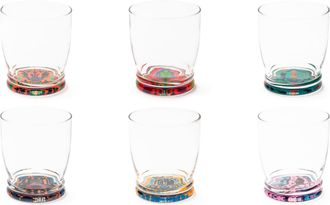 Excelsa New Delhi Set mit 6 Gl&auml;sern mit dekoriertem Boden, 340 ml, Durchmesser 8 cm, Glas