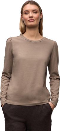 Street One Shirt mit Raffung Light Terra Mocha 42