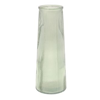 Widdop and Co Blaue Glasvase von Hestia - Moderne geriffelte Vase mit luxuri&ouml;sem Finish, perfekt f&uuml;r frische Blumen, getrocknete Pflanzen und elegante Wohnkultur, H