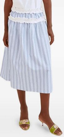 OperaSPORT jupe volantée à rayures - Bleu