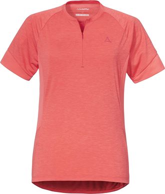 Schöffel Damen Shirt Auvergne L, geruchshemmendes Radtrikot, schnell trocknendes Funktionsshirt mit Taschen, georgia peach, 36