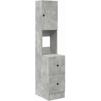 vidaXL Vidaxl - Armoire de cuisine gris b&eacute;ton 35x50x180 cm - Bois agglom&eacute;r&eacute; robuste - 1 porte - 2 tiroirs - Finition mate pour int&eacute;rieur
