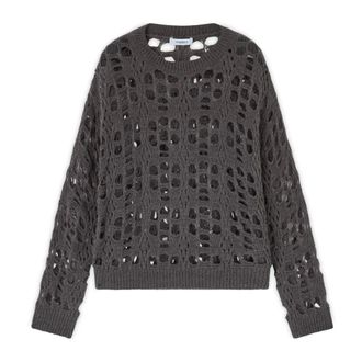 Motivi Femme, Pulls, Gris, Taille: 40 FR Pull en Laine M&eacute;lang&eacute;e ajour&eacute;