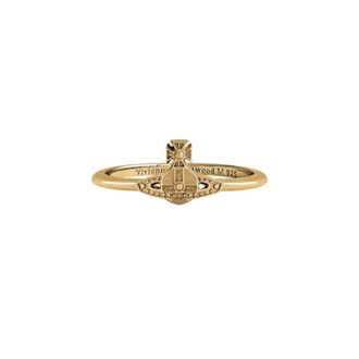 Vivienne Westwood Femme, Accessoires, Jaune, Taille: M Bague Orb dor&eacute;e avec d&eacute;tails de perles