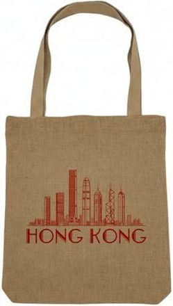 Fabulous Sac Shopping Tote Bag Aspect Lin - Hong Kong Minimalist Asie Voyage Architecture - Sac de Courses Toile Epaisse 360g Beige Naturel Cabas Port&eacute; Epaule 