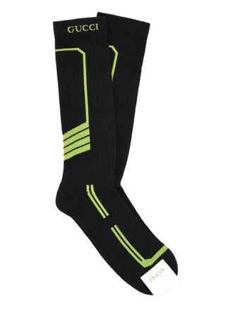 Gucci Bestickte Socken - Schwarz