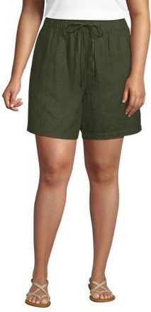 Lands End Leinen-Schlupfshorts, Damen, Größe:56-58 plus, Grün, Leinen, by Lands End