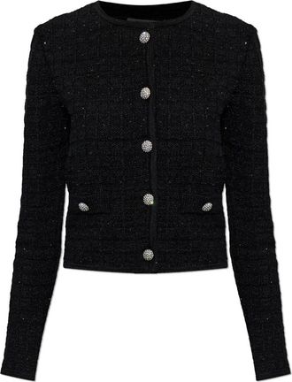 Alessandra Rich Femme, Pulls, Noir, Taille: 38 FR Sequin Knit Cardigan