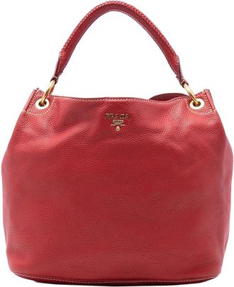 Prada Hobo Bags - Vitello Daino Hobo Bag - Gr. unisize - in Rot - f&uuml;r Damen