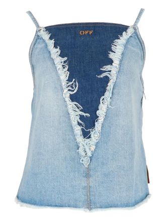 Off-white Doll frayed-effect top - Blau