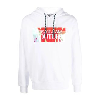 Versace Jeans Couture Iridescent Wei&szlig;es Kapuzen-Sweatshirt - - Sweatshirts & Hoodies - Herren - Wei&szlig; - XL
