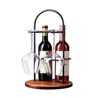 Generic Tisch-Weinglashalter, Weinregal mit Holzsockel, Wasserfest und Langlebig, Leicht zu Bewegen, Geeignet für Küche, Wohnzimmer und Bar