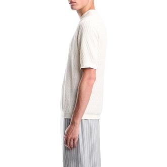 Emporio Armani Pull &agrave; manches courtes &agrave; chevrons en maille de coton