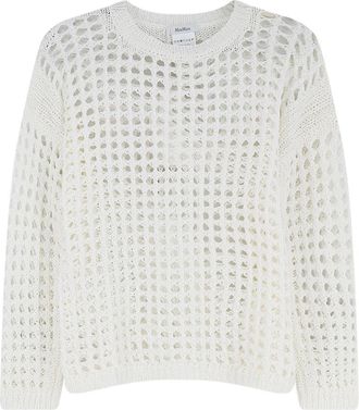 Max Mara Femme, Pulls, Blanc, Taille: 38 FR Pull ajour&eacute;