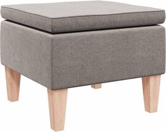 vidaXL Hocker mit Holzbeinen Taupe Stoff vidaXL