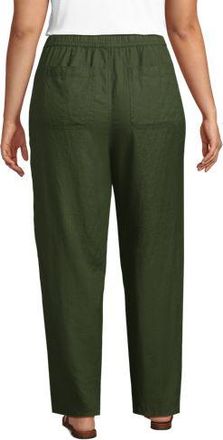 Lands End Relaxte Leinenhose mit geradem Bein, Damen, Gr&ouml;&szlig;e:48 plus, Gr&uuml;n, Leinen, by Lands End