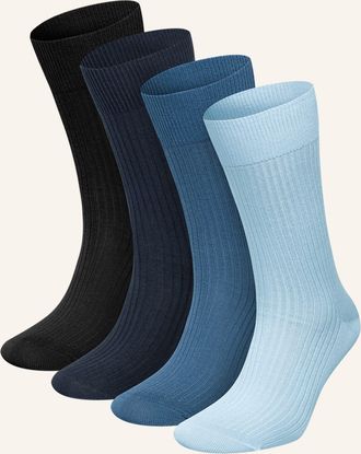 DillySocks Dillysocks 4er-Pack Socken Premium Ribbed Collection blau