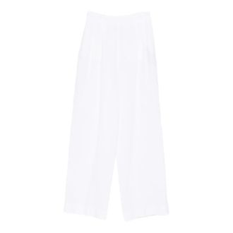 120% Lino Weite Leinenhose - - Trousers - Damen - Wei&szlig; - 2XS
