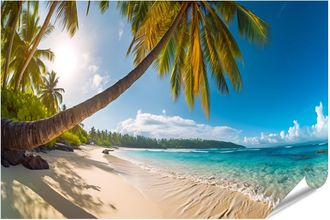 Islandburner XXL Bild Poster Meer Strand Sand Palmen Wildes Tropisches Ozeanufer Schöne Landsch Premium Bilder Fotodruck JCMT-PKL